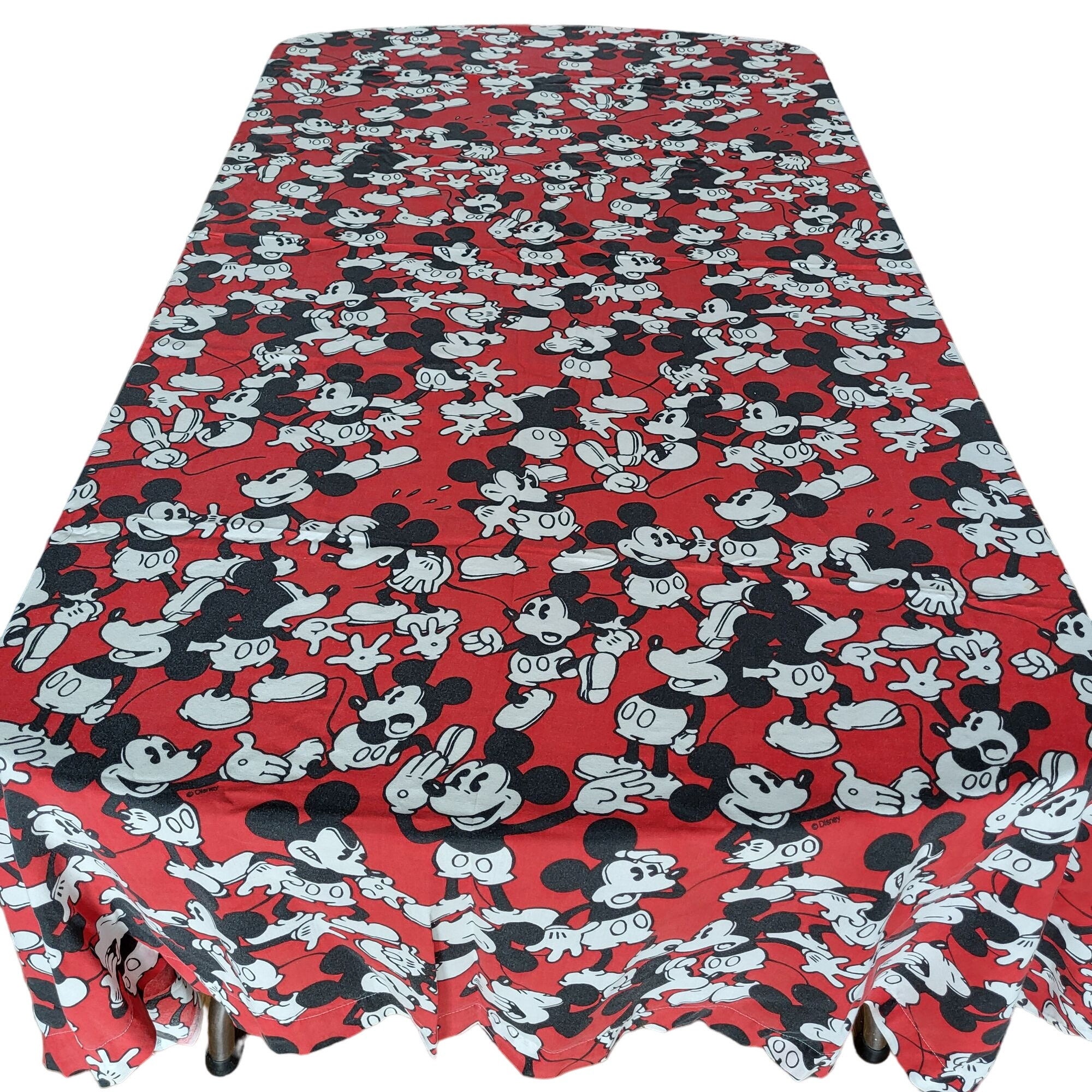 Vintage Disney Mickey Mouse Twin Sheet Flat and Pillowcase Red Black ...