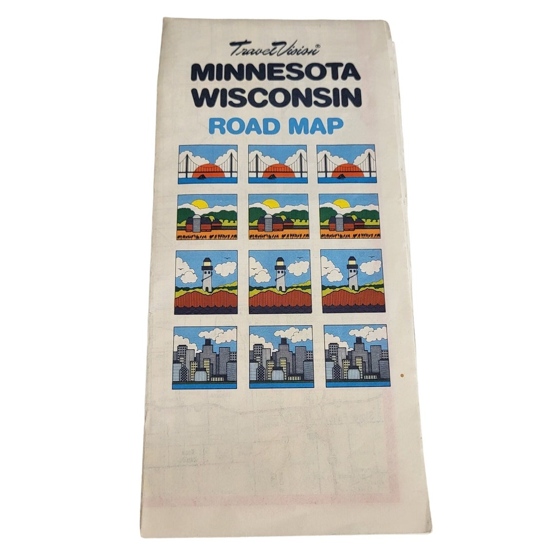 Vintage Travel Vision Minnesota and Wisconsin Folding Road Map 1984 - Etsy