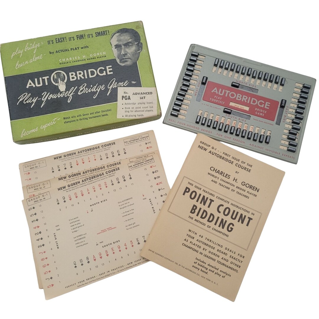 Auto Bridge Play Yourself Bridge Game Charles Goren Vintage 1950's ...