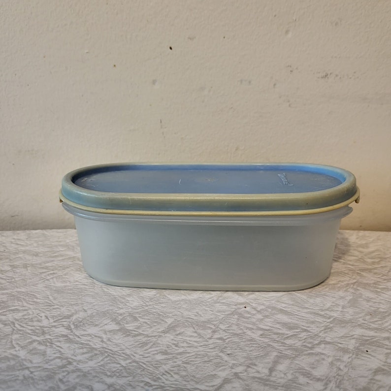 Vintage Tupperware Blue Lid Modular Mates 1 Rectangle 2 Cup Storage ...