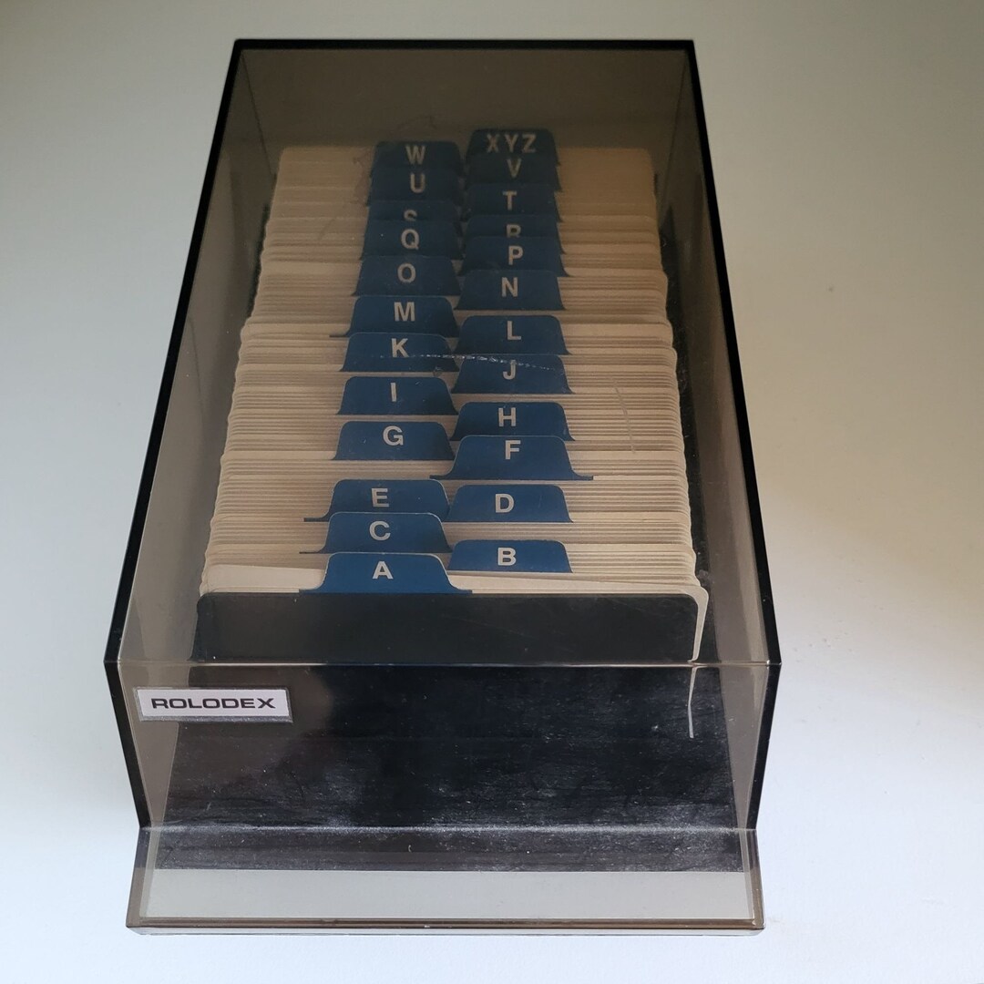 Rolodex Covered Card File Lid Smoke A-Z & Blank Cards Vintage - Etsy