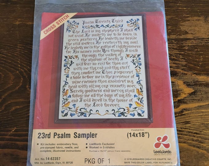 23rd Psalm Cross Stitch Sampler Kit 14x18 by Leewards Creative Crafts ...