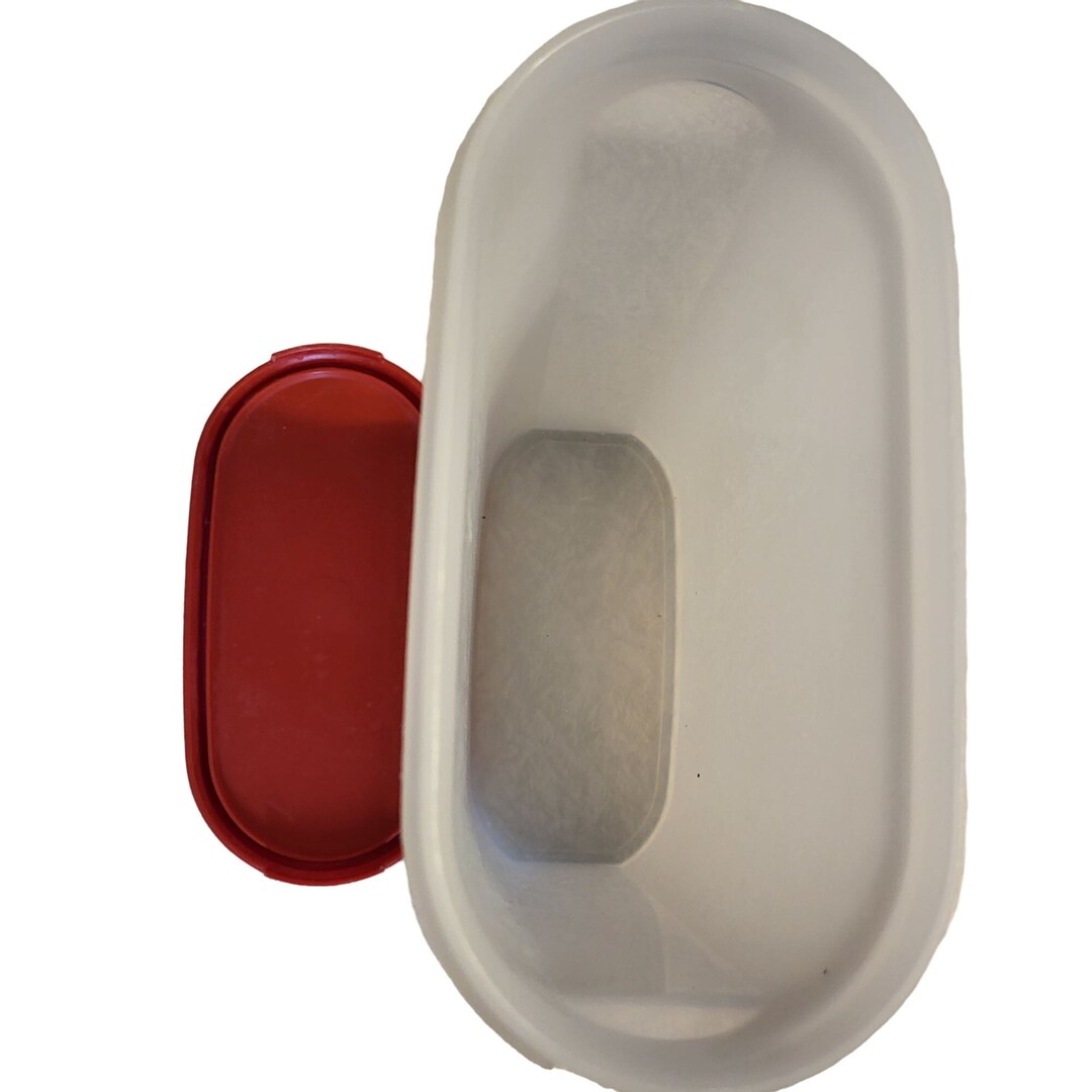 Vintage Used Tupperware Modular Mates Clear 4 Rectangle Red Lid 2.3 ...