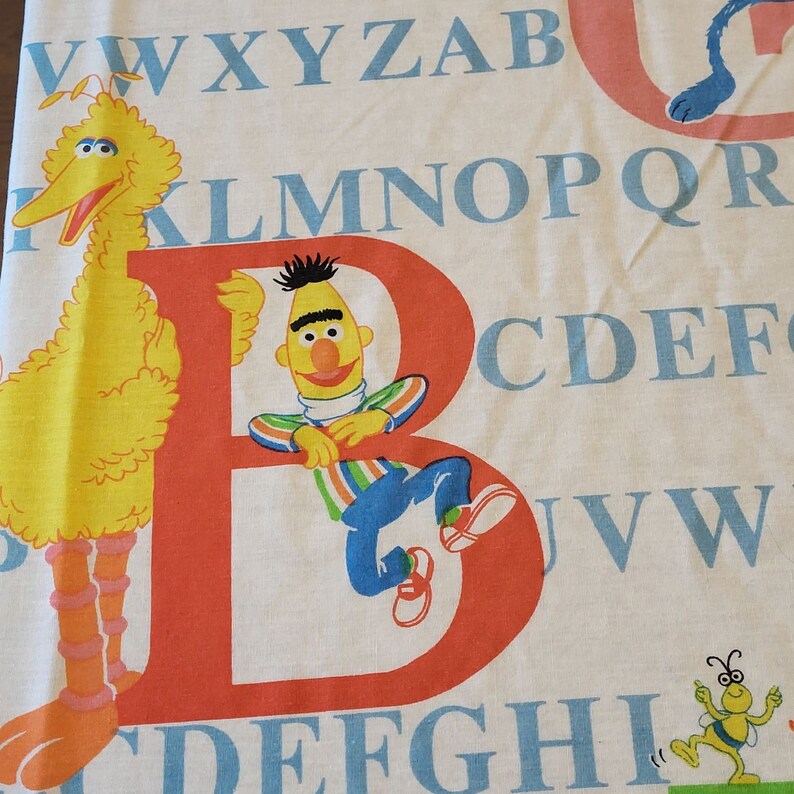 Vintage Sesame Street Muppets Alphabet Abcs Twin Flat Sheet - Etsy