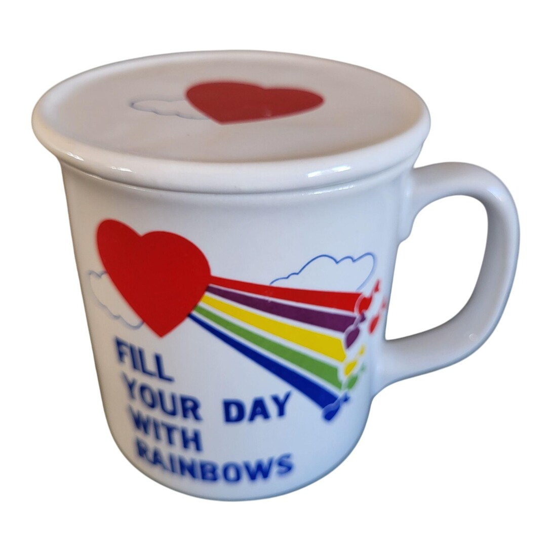 Fill Your Day With Rainbows Mug With Lid Giftco Inc Heart Music Notes ...