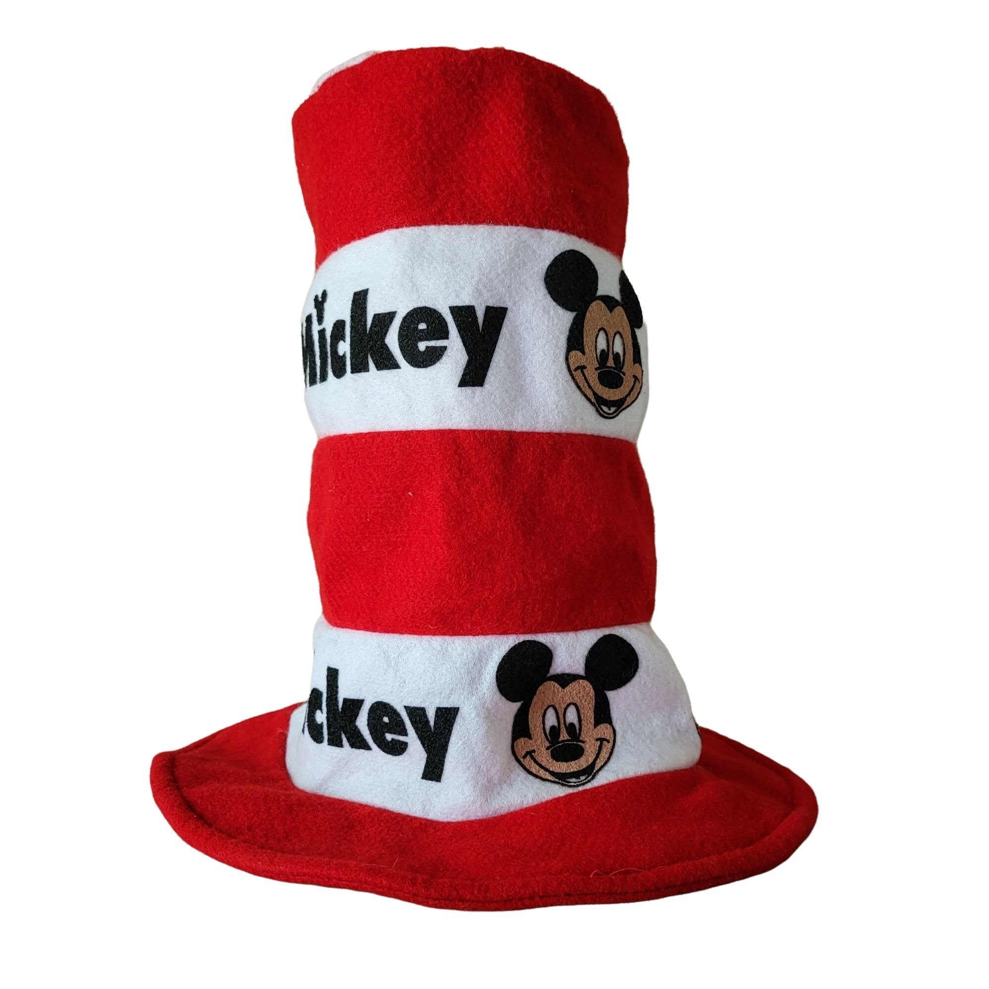 Disney Mickey Mouse Stove Pipe Felt Hat Red White Striped Cat - Etsy