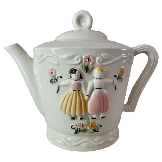 Vintage Porcelier Teapot Dutch Boy and Girl Made in the USA - Etsy