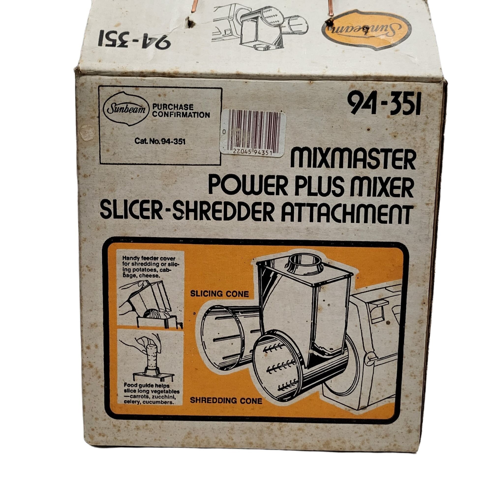NEW Sunbeam Mixmaster Power Plus Mixer Slicer-shredder Attachment 94 ...