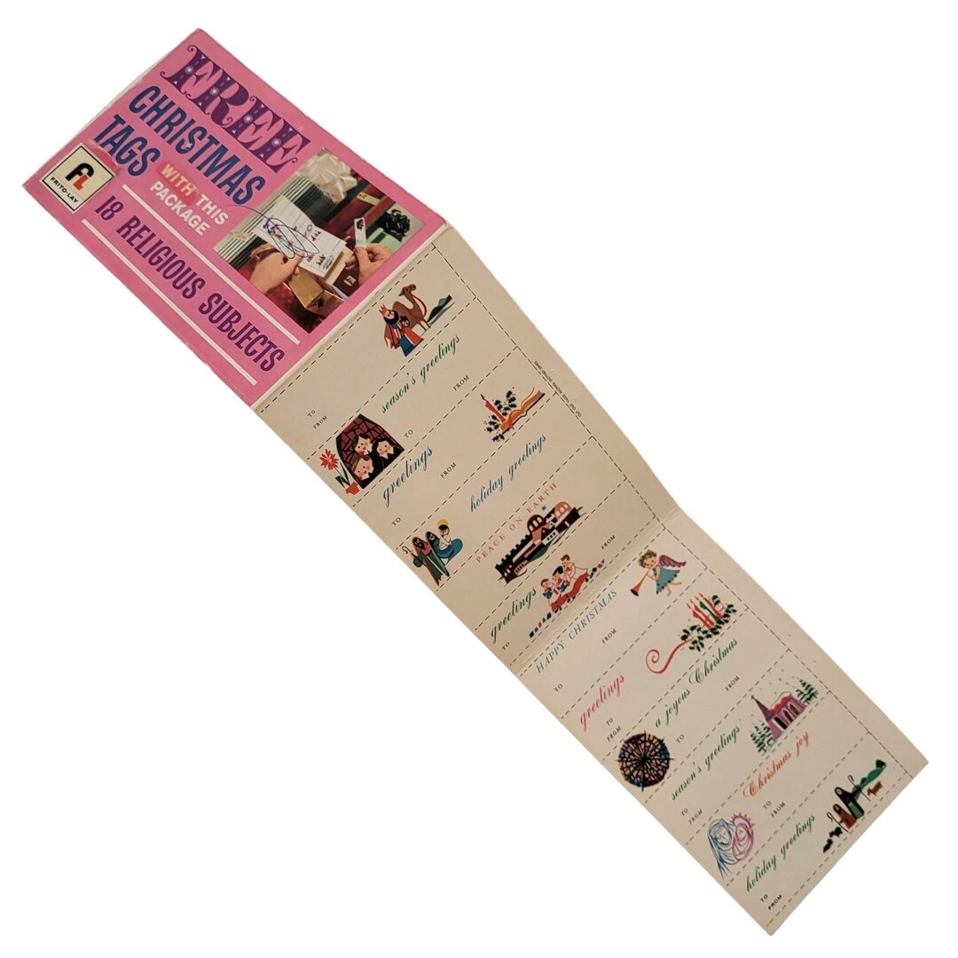Vintage Frito-lay Free Christmas Tags Religious Holiday Greeting ...