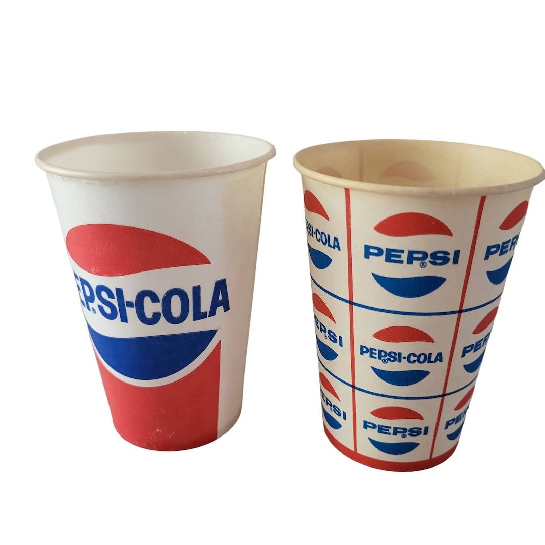 Set of 2 Pepsi Cola 8 Oz Waxed Soda Cups New Old Unused Stock Lily ...