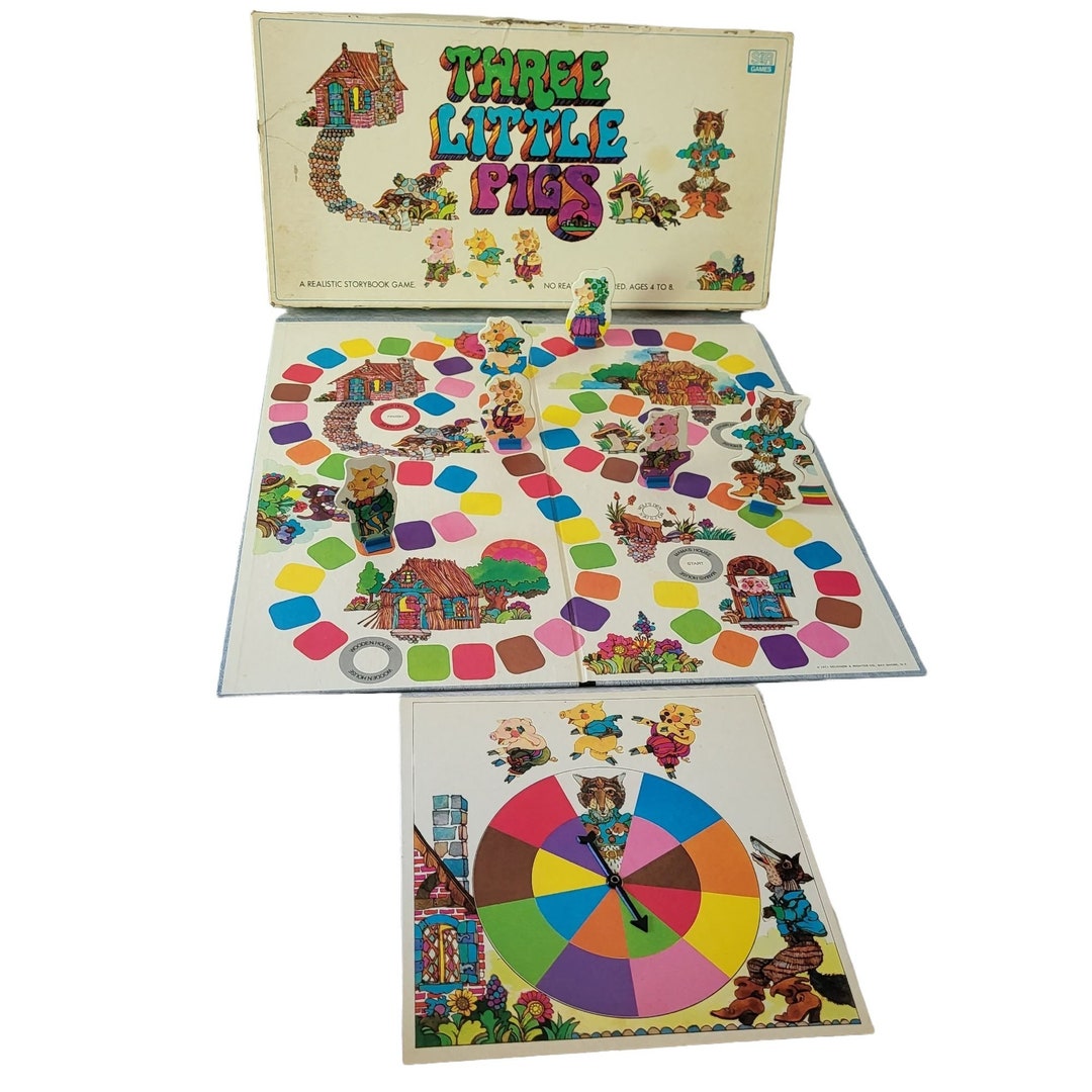 Three Little Pigs Board Game From Selchow & Righter Complete - Etsy