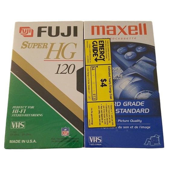 Fuji VHS Super HG 120 Video Cassette & Maxell Standard 6 Hour - Etsy
