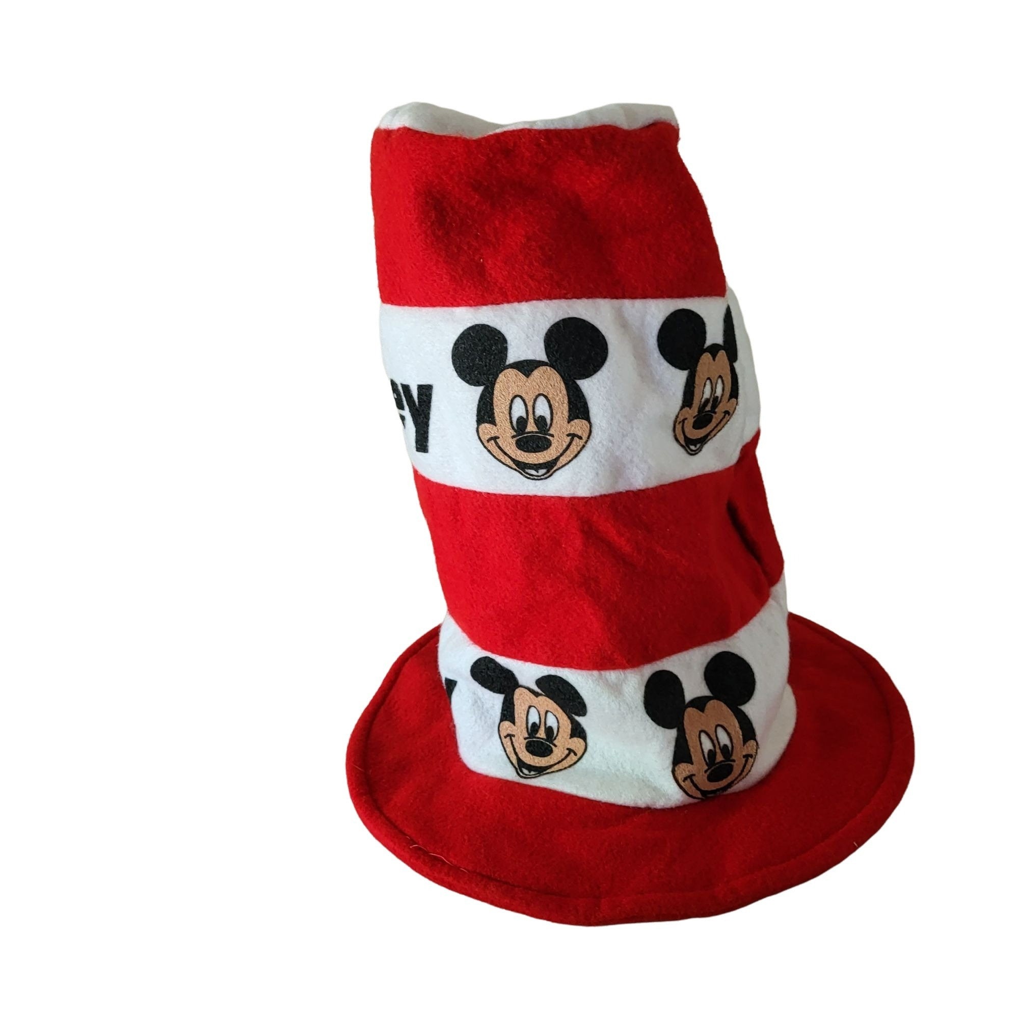 Disney Mickey Mouse Stove Pipe Felt Hat Red White Striped Cat - Etsy