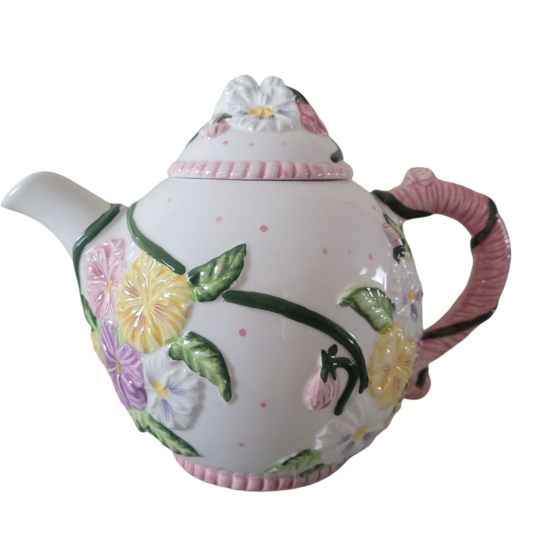 Morning Glories Teapot Tea Pot by Linda Grayson for Giftcraft - Etsy