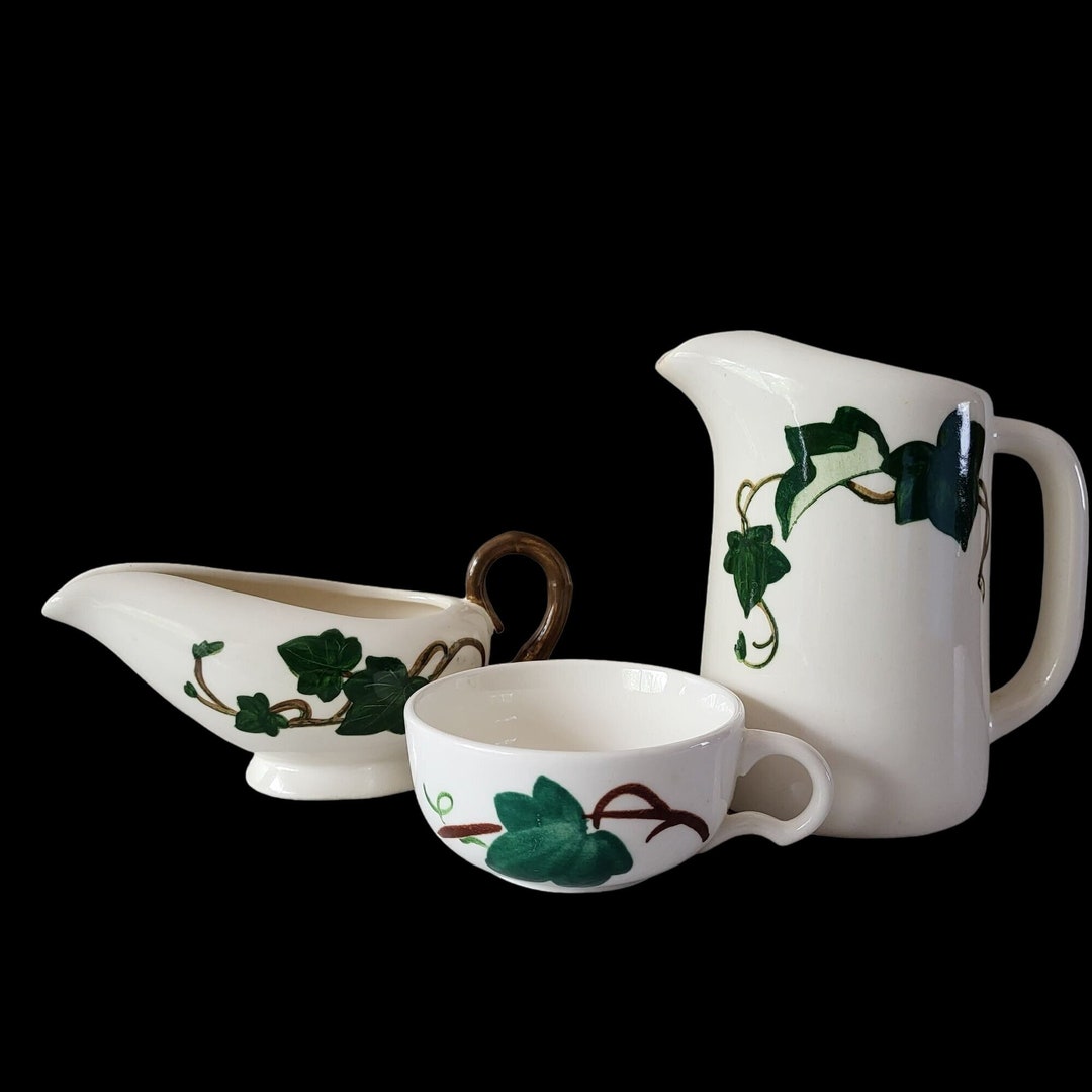 Ivy Teapot Pitcher Creamer and Sugar Dish Tea Matching Set - Etsy