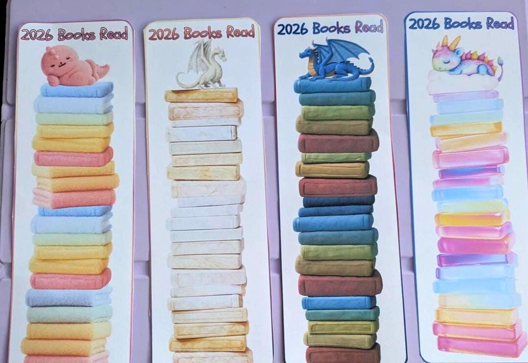 2026 Year Long Book Tracker Reading List, Fun Printable Bookmarks ...