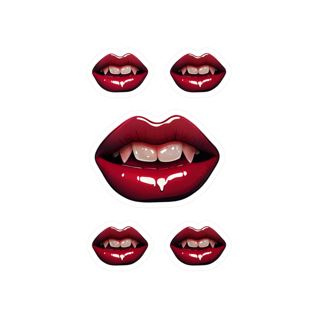Vamp Lips Vampire Fang Kiss-cut Vinyl Decal - Etsy