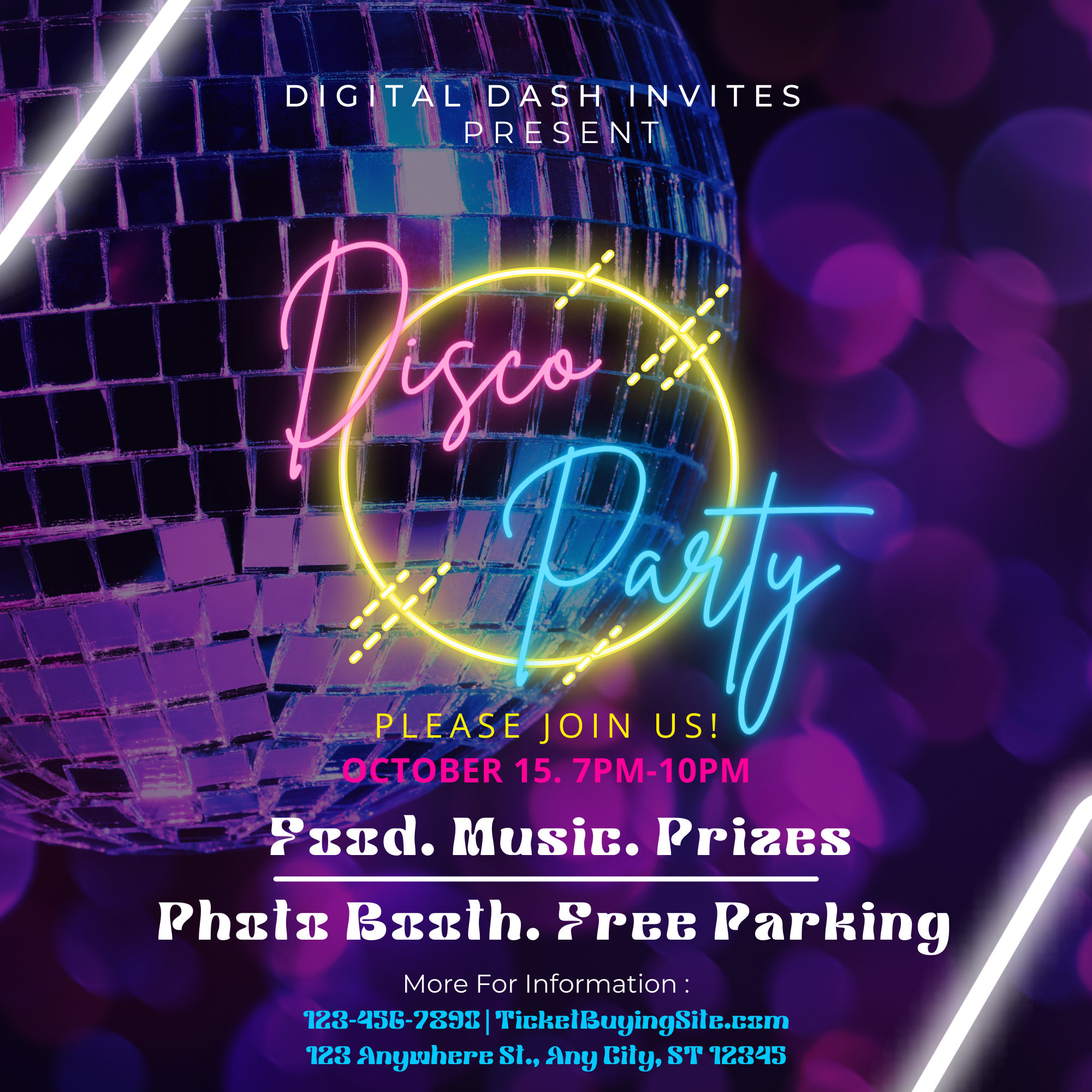 Disco Party Invitation Templates Free