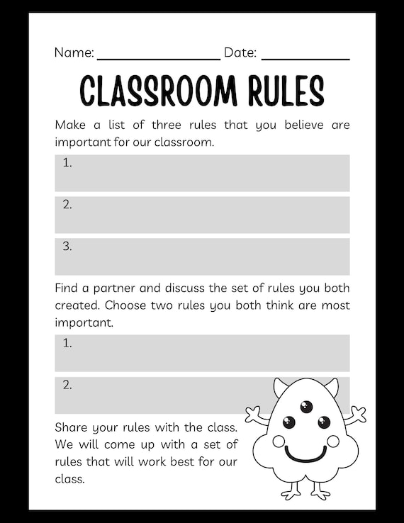 Classroom Rules For Grade 4
