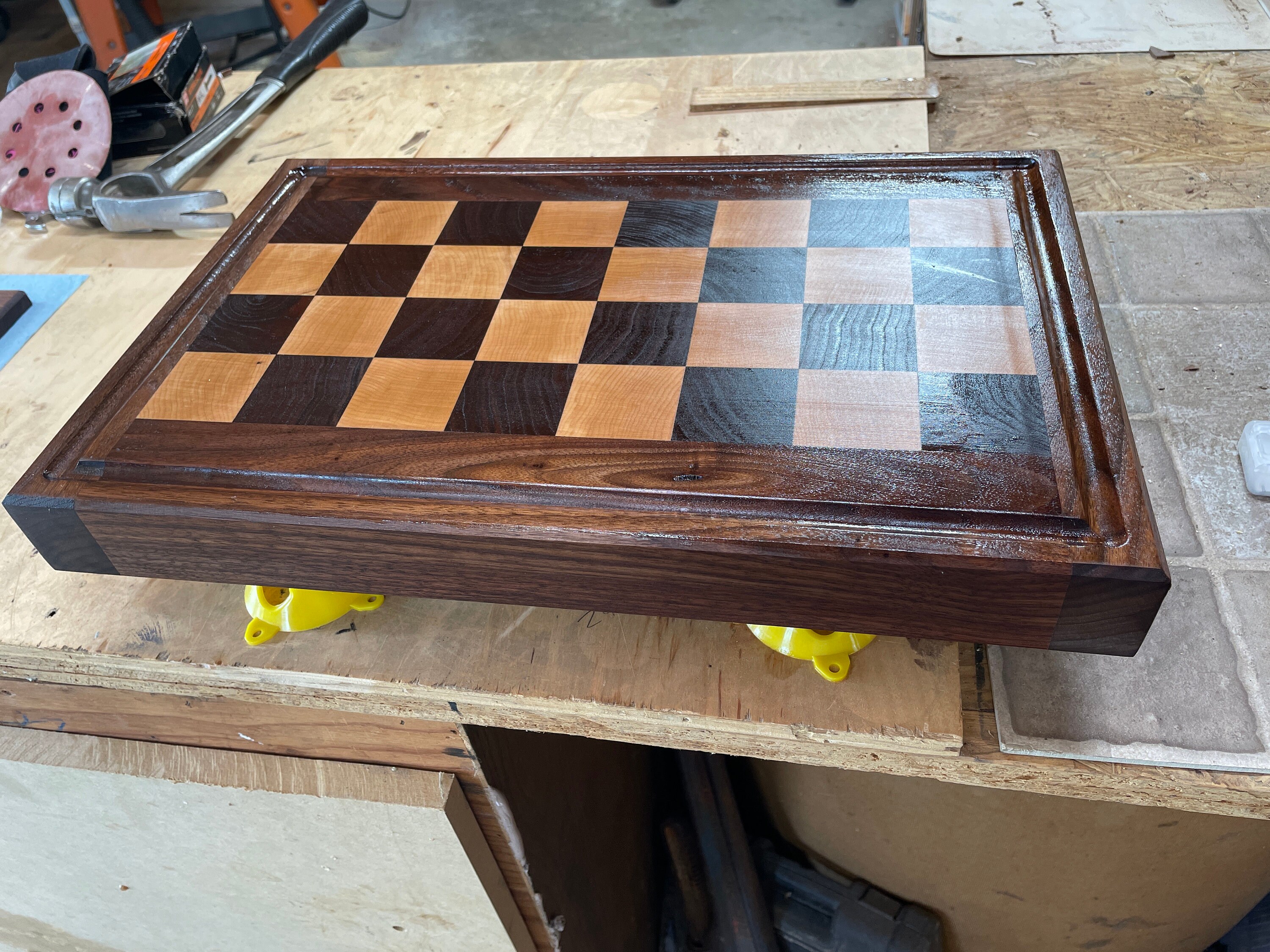 Walnut and Maple End Grain Checker Cutting Board - Etsy