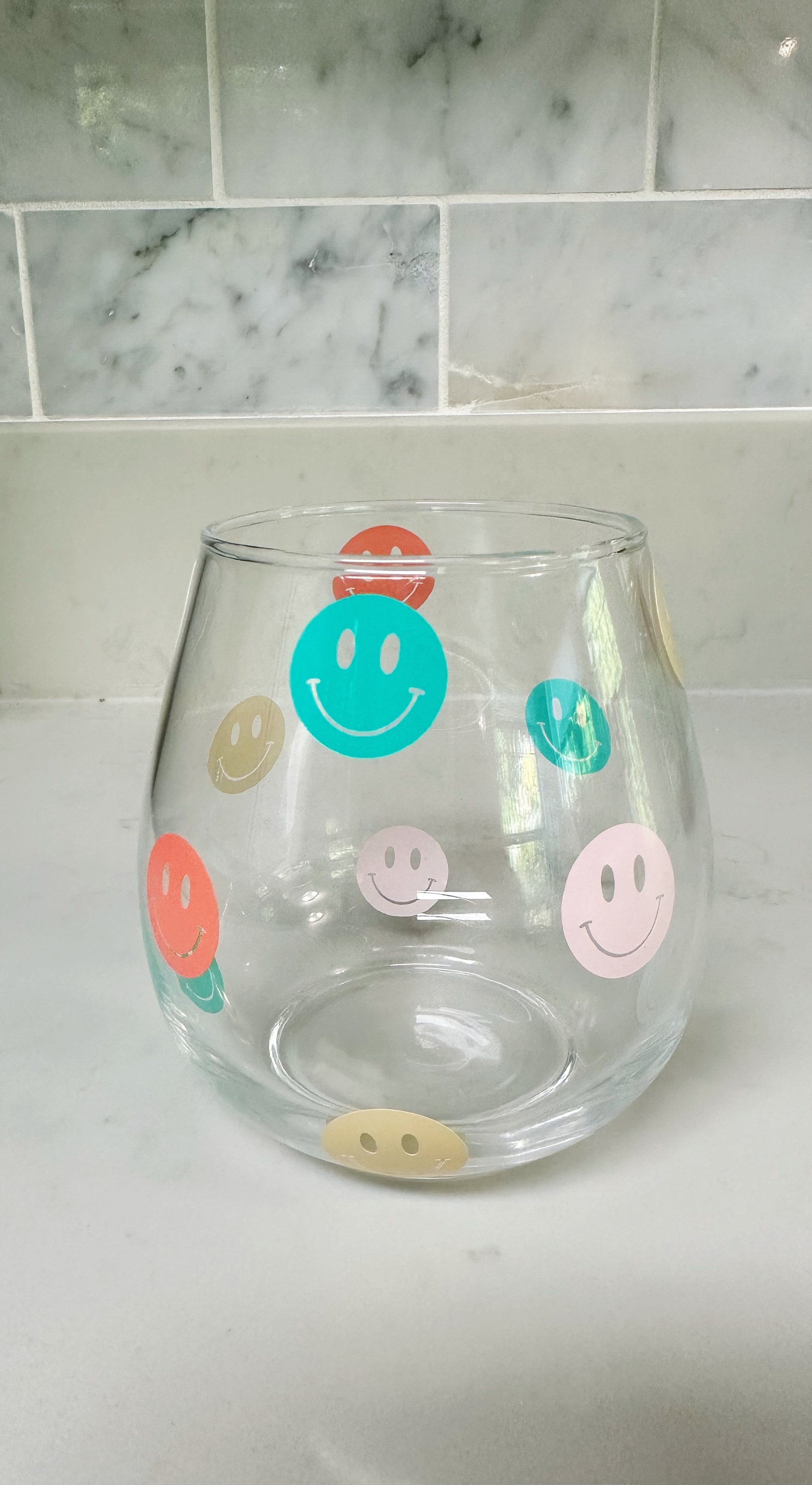 Smiley Face Glass, Fun Wine Glass, Fun Gift, Trendy Glass, Smiley Face ...