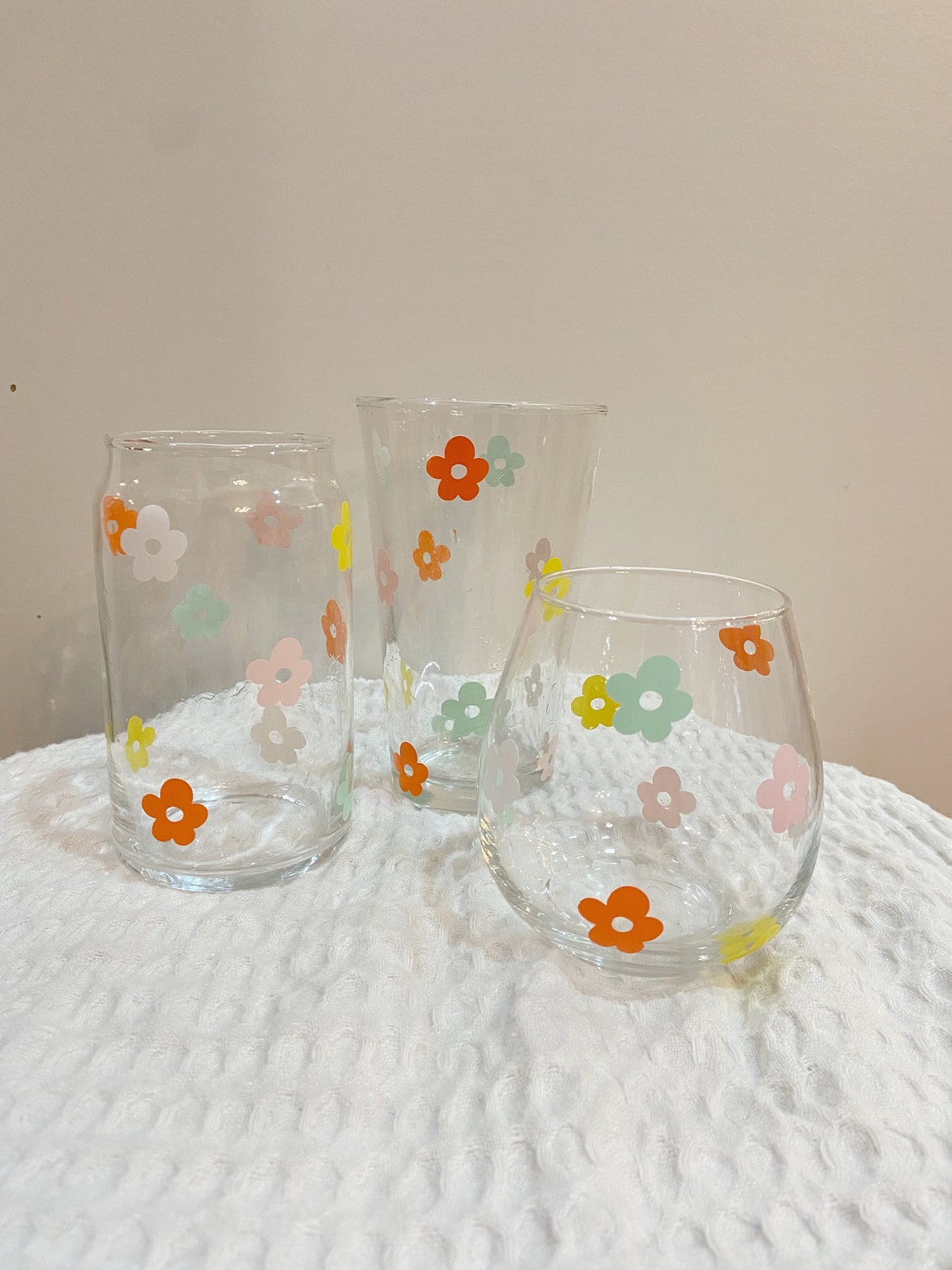 Pint Glass, Retro Flower Glass, Trendy Glass, Beer Pint Glass ...