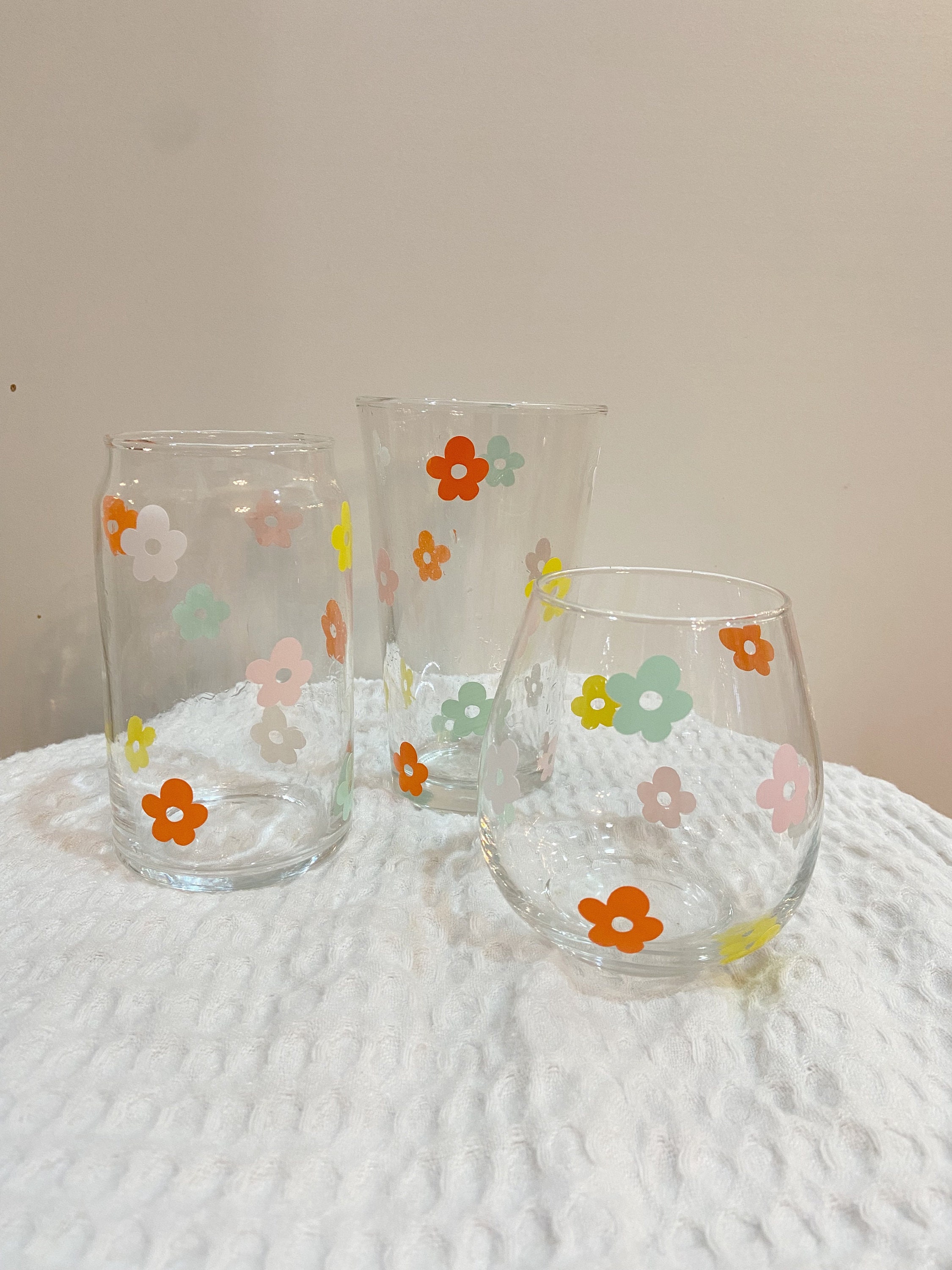 Pint Glass, Retro Flower Glass, Trendy Glass, Beer Pint Glass ...