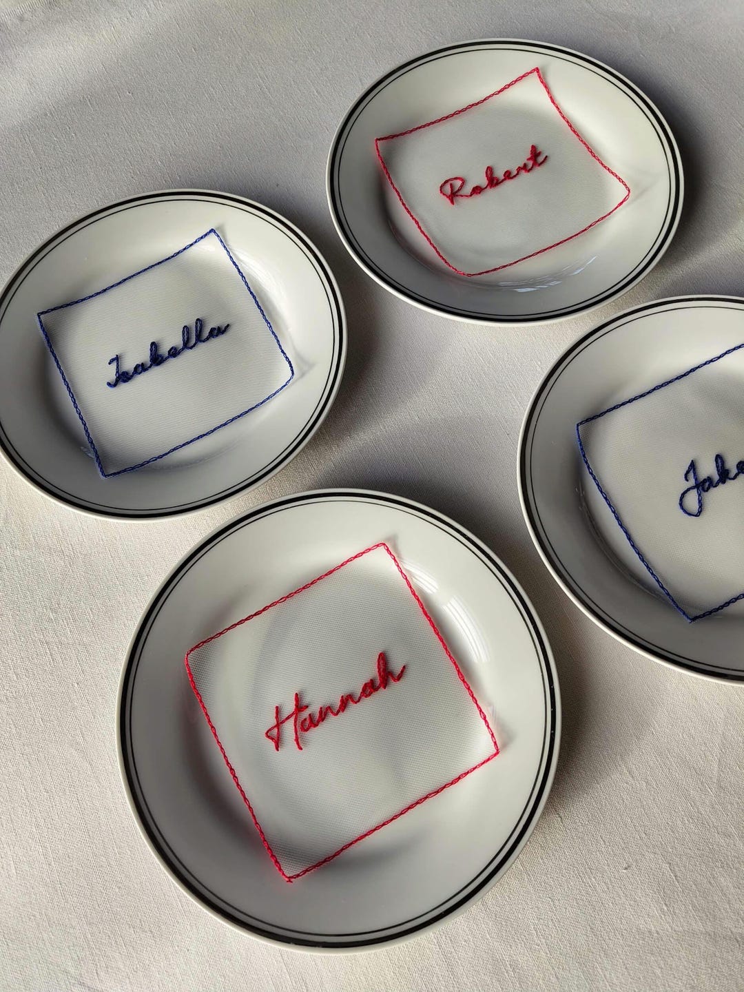 Embroidered Place Cards • Personalized, Minimalist Wedding Table ...