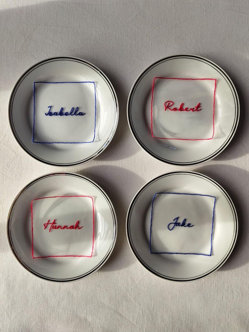 Embroidered Place Cards • Personalized, Minimalist Wedding Table ...