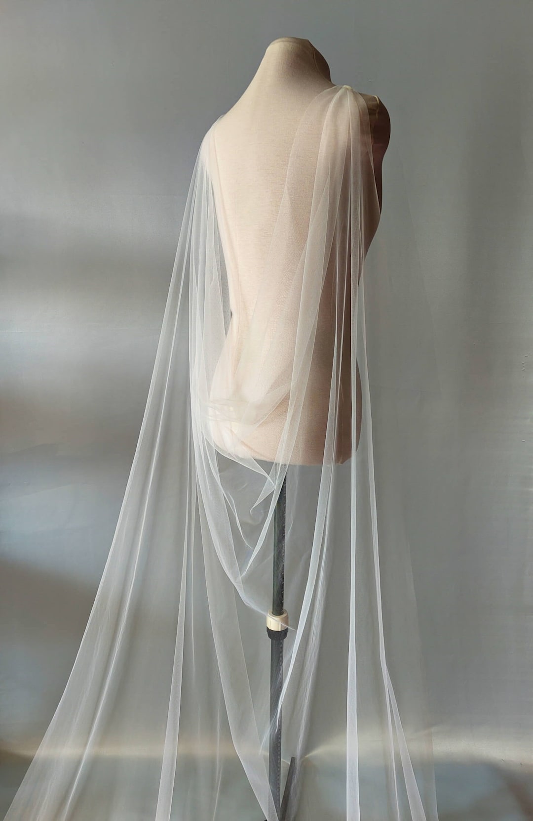 Bespoke Bridal Cape Veil • Fairytale Wedding Accessory • Soft Draped ...
