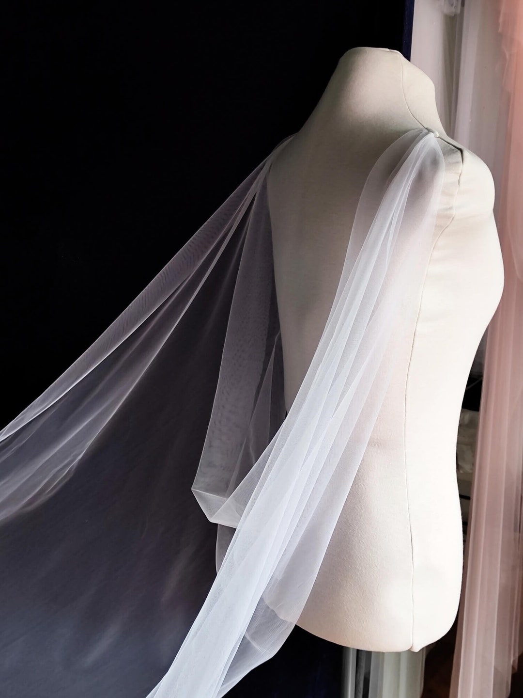 Bespoke Bridal Cape Veil Fairytale Wedding Accessory Soft - Etsy