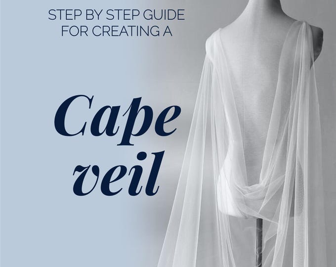 PDF Pattern for Boho Draped Wedding Veil for Hair, DIY Wedding Cape ...