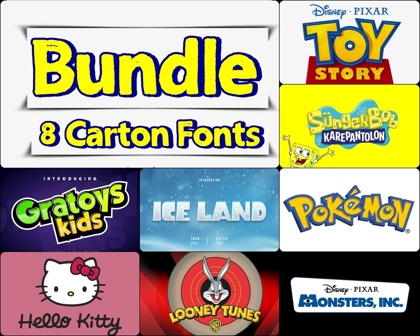 Cartoon Fonts BUNDLE , Comic Book Fonts, Comic Fonts, Cartoon Fonts ...