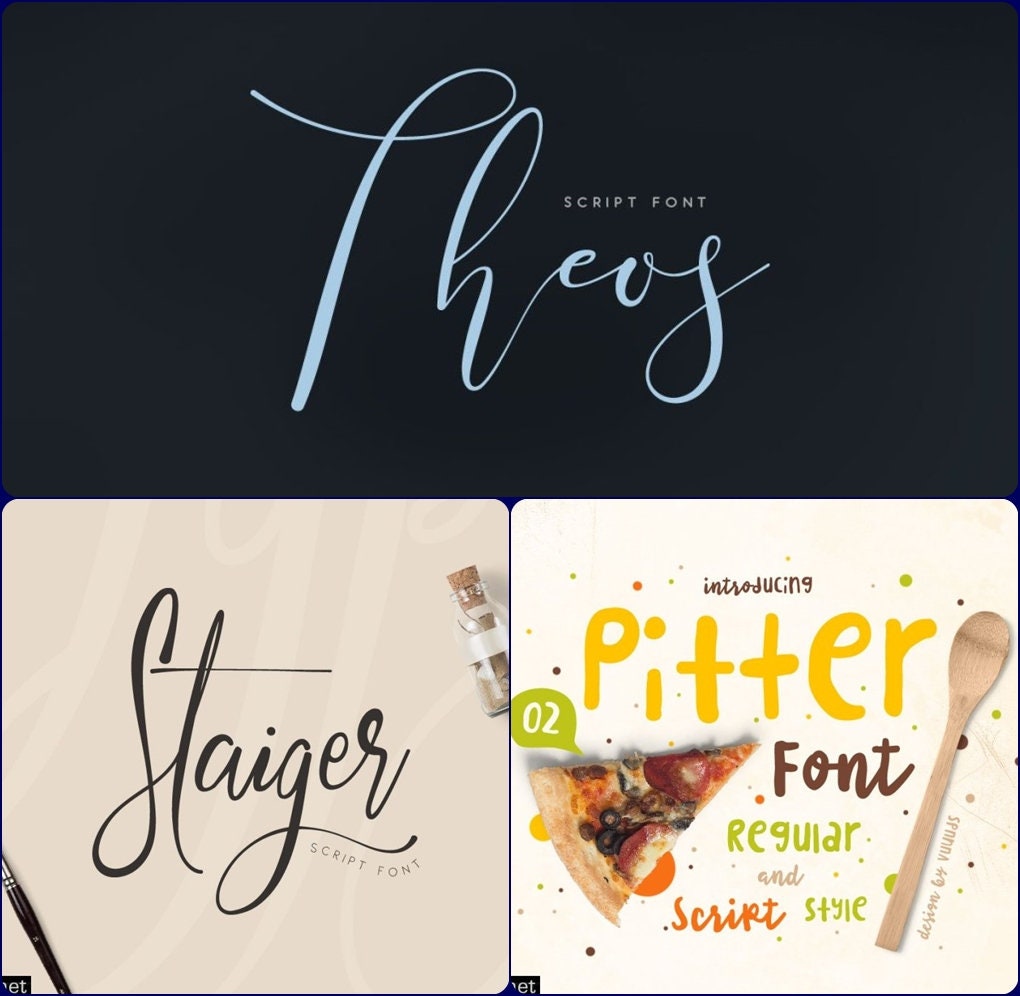Font Bundle Collection, Cricut, Calligraphy Font, Script Font, Wedding ...