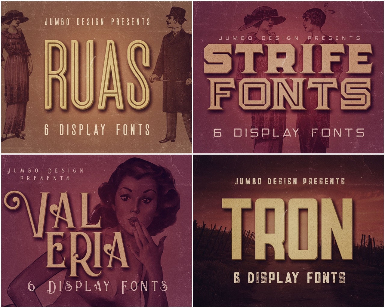 Vintage Fonts Bundle Typeface Retro Font Modern Vintage - Etsy