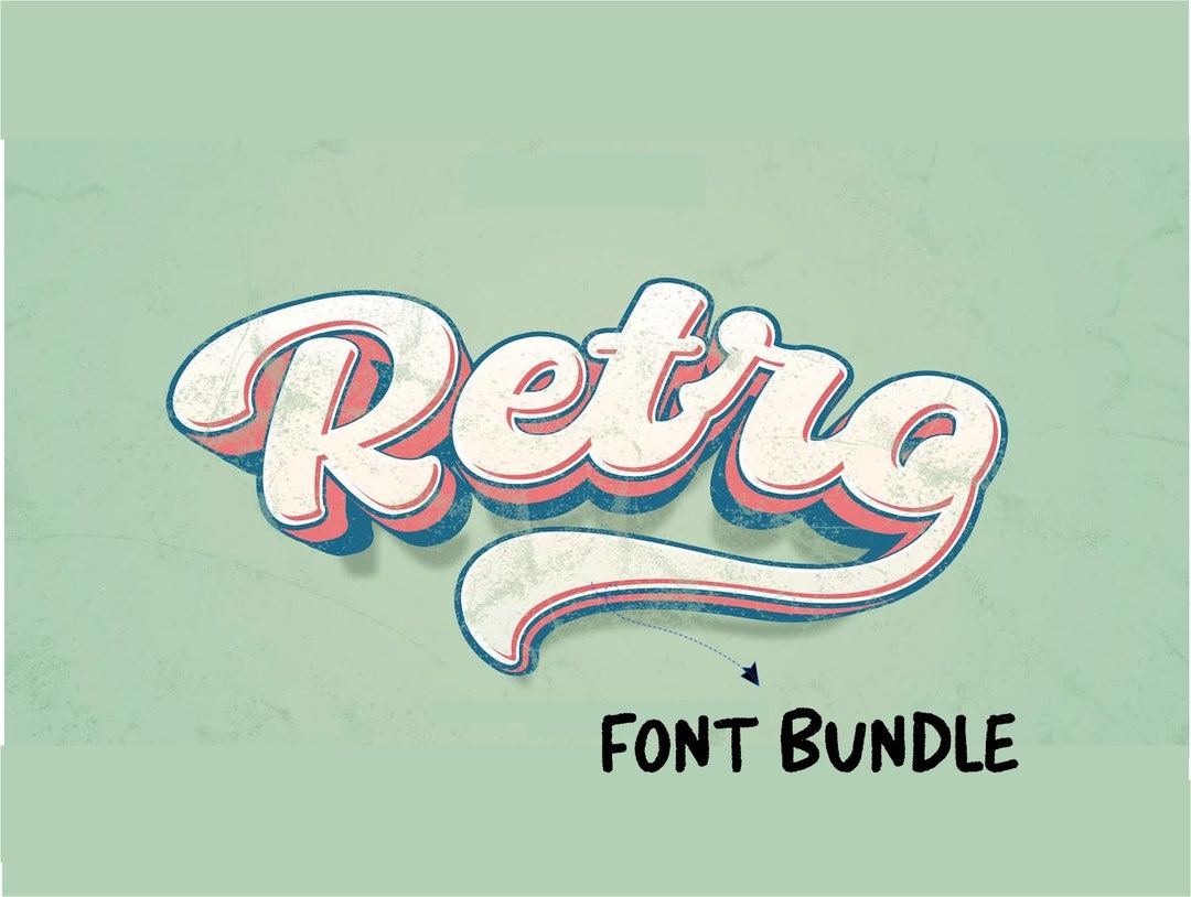 Retro Font Bundle , Classic Font Bundle, Cricut Font, Fonts, Vintage ...