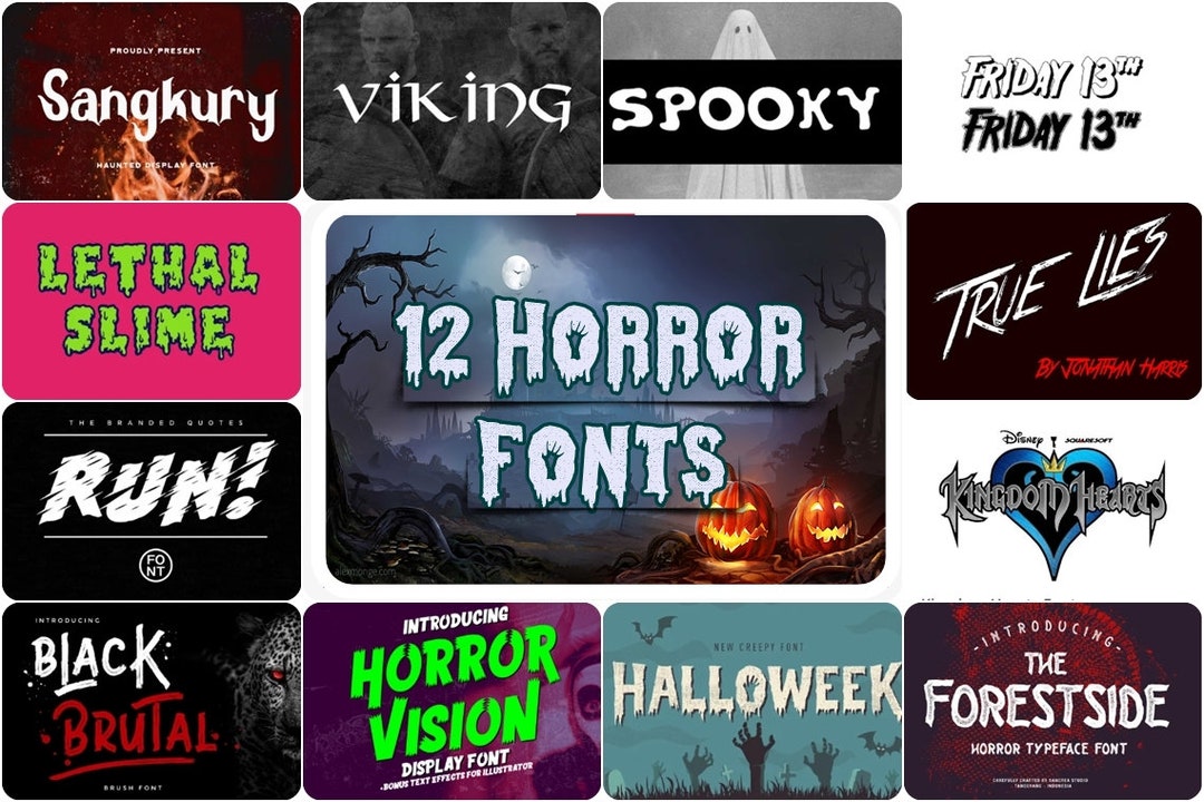 Halloween Font Bundle, Spooky Fonts, Dripping Font, Cricut Font Bundle ...