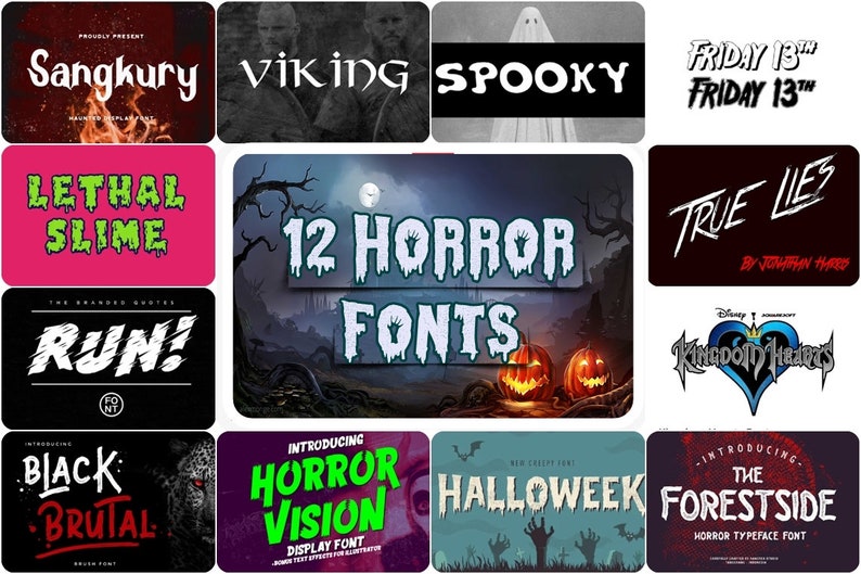 Halloween Font Bundle, Spooky Fonts, Dripping Font, Cricut Font Bundle ...