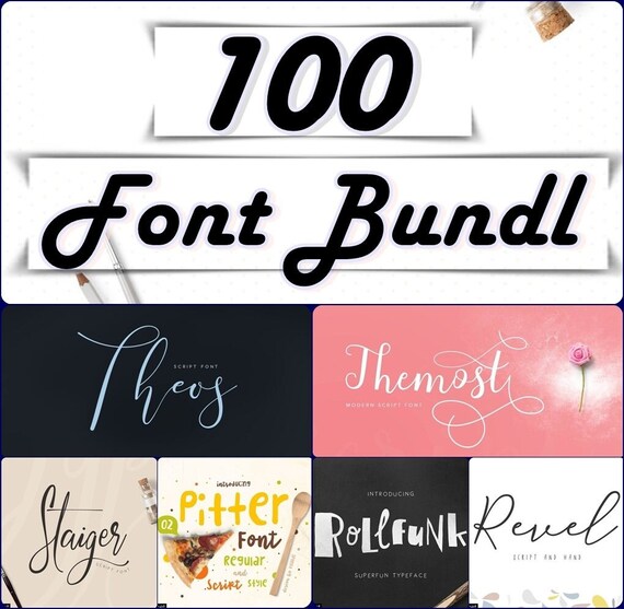 Font Bundle Collection Cricut Calligraphy Font Script Font - Etsy
