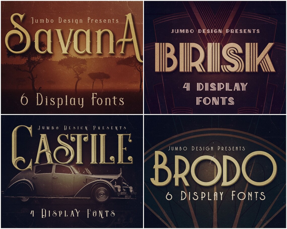Vintage Fonts Bundle Typeface Retro Font Modern Vintage - Etsy