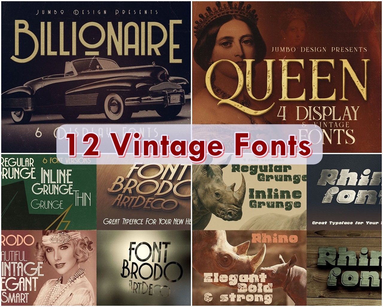 Vintage Fonts Bundle Typeface Retro Font Modern Vintage - Etsy