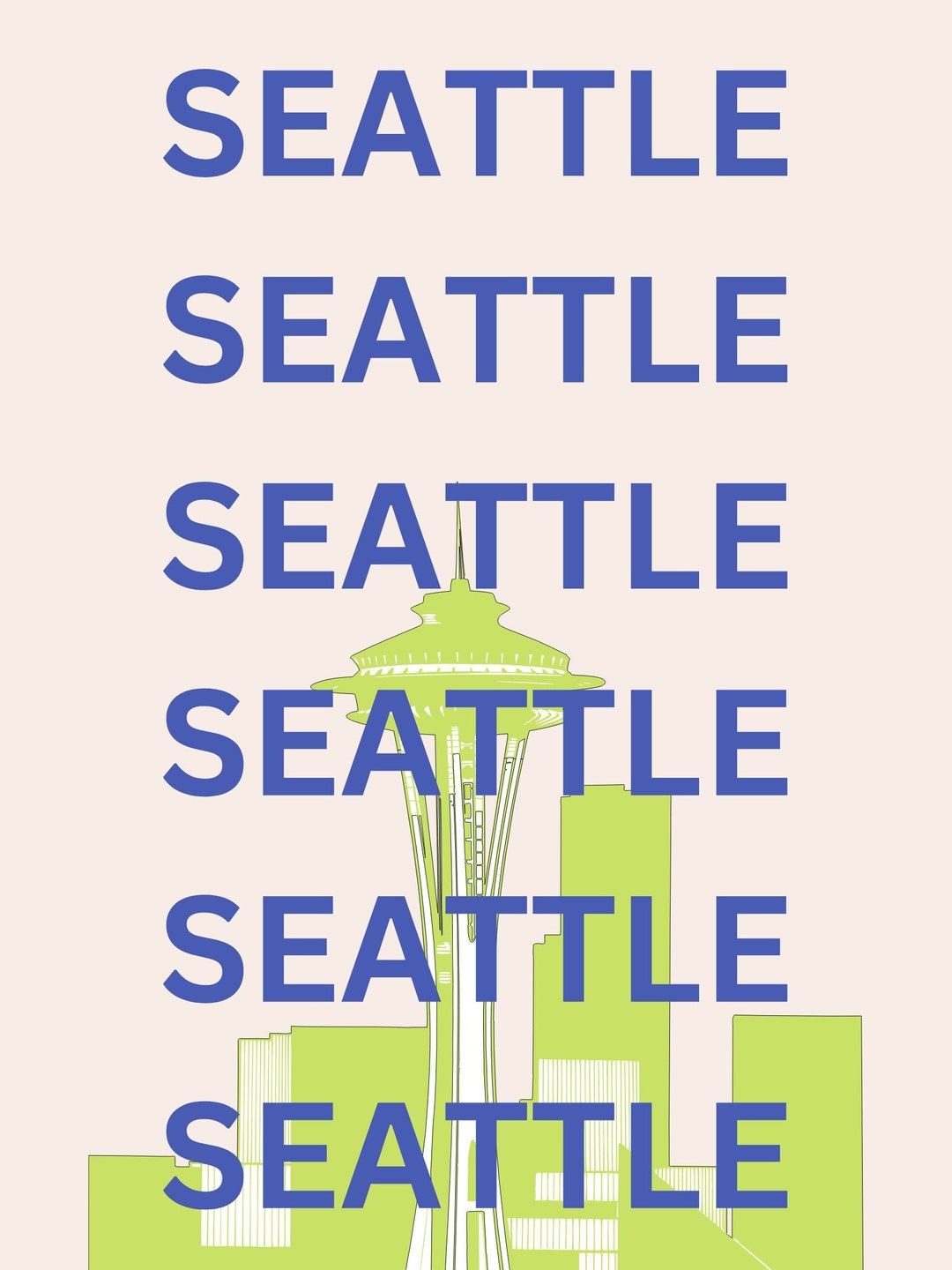Seattle Graphic Poster Print - Etsy