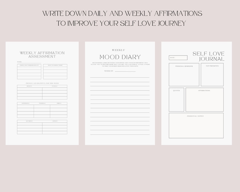 Gratitude Journal Printable BUNDLE Mindfulness Log - Etsy