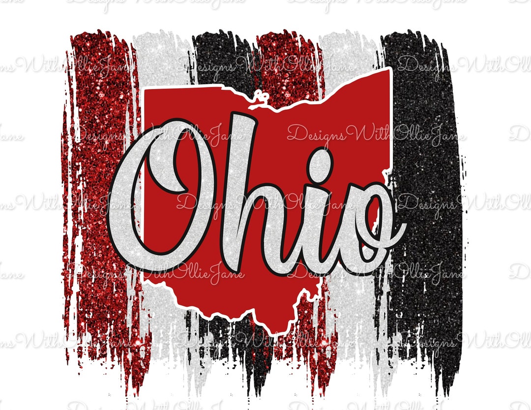 OHIO, Ohio State, Glitter, Scarlet, Gray, Black, Sublimation, PNG ...