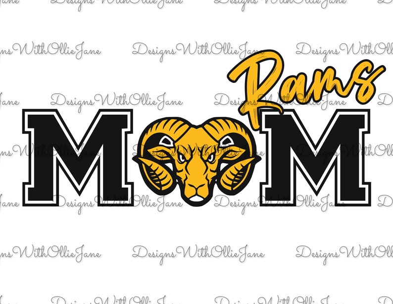 Rams Mom, Gold, PNG, Sublimation, Digital, Instant Download, Rams ...