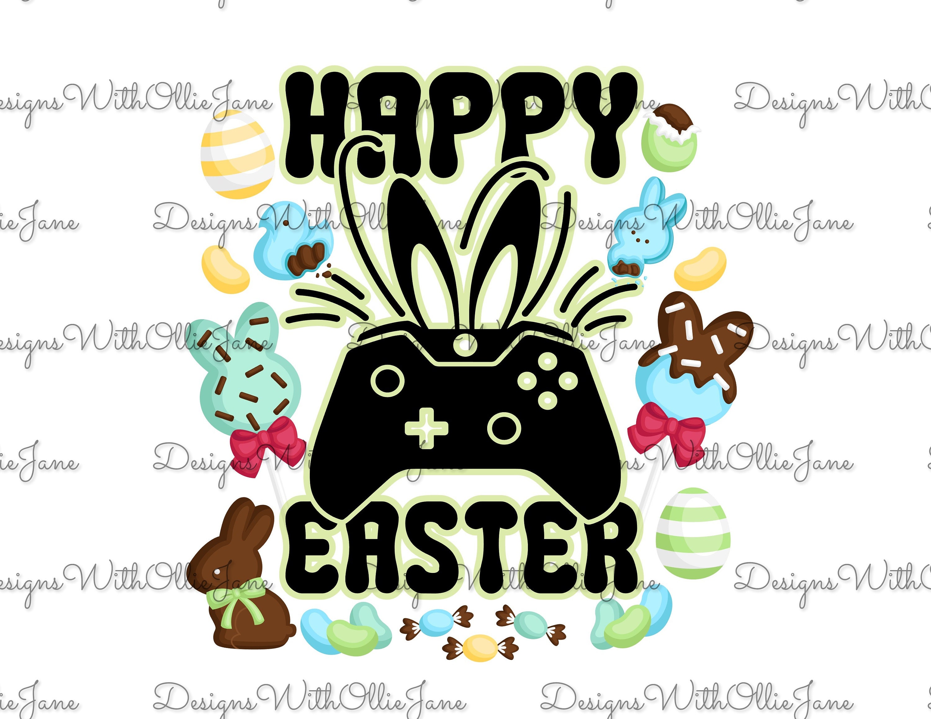 Happy Easter, Gamer, Video Games, Easter, Candy, Sublimation, PNG, Digital, Instant Download ...