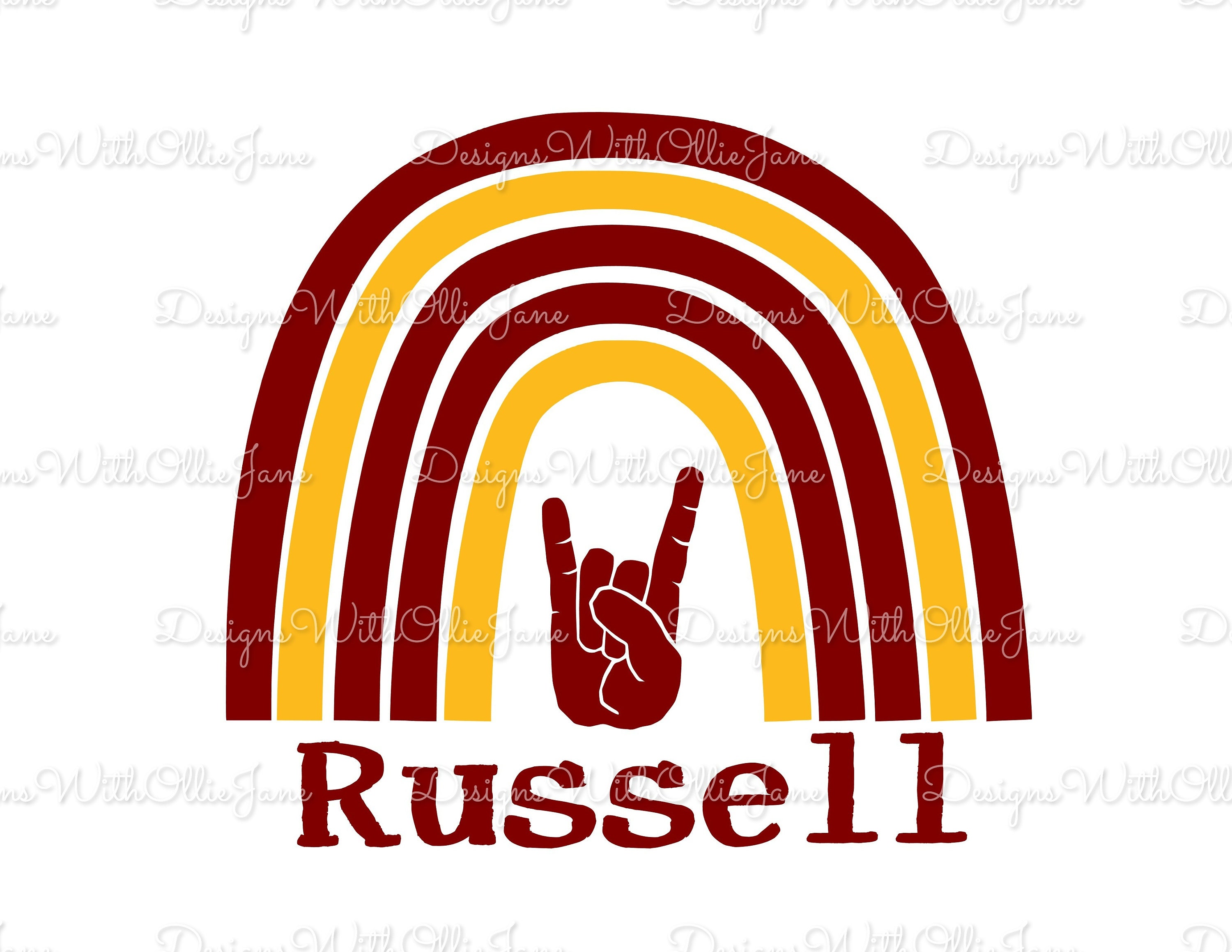 Rainbow, Russell, Horns Up, PNG, SVG, KY, Kentucky, Red Devils ...