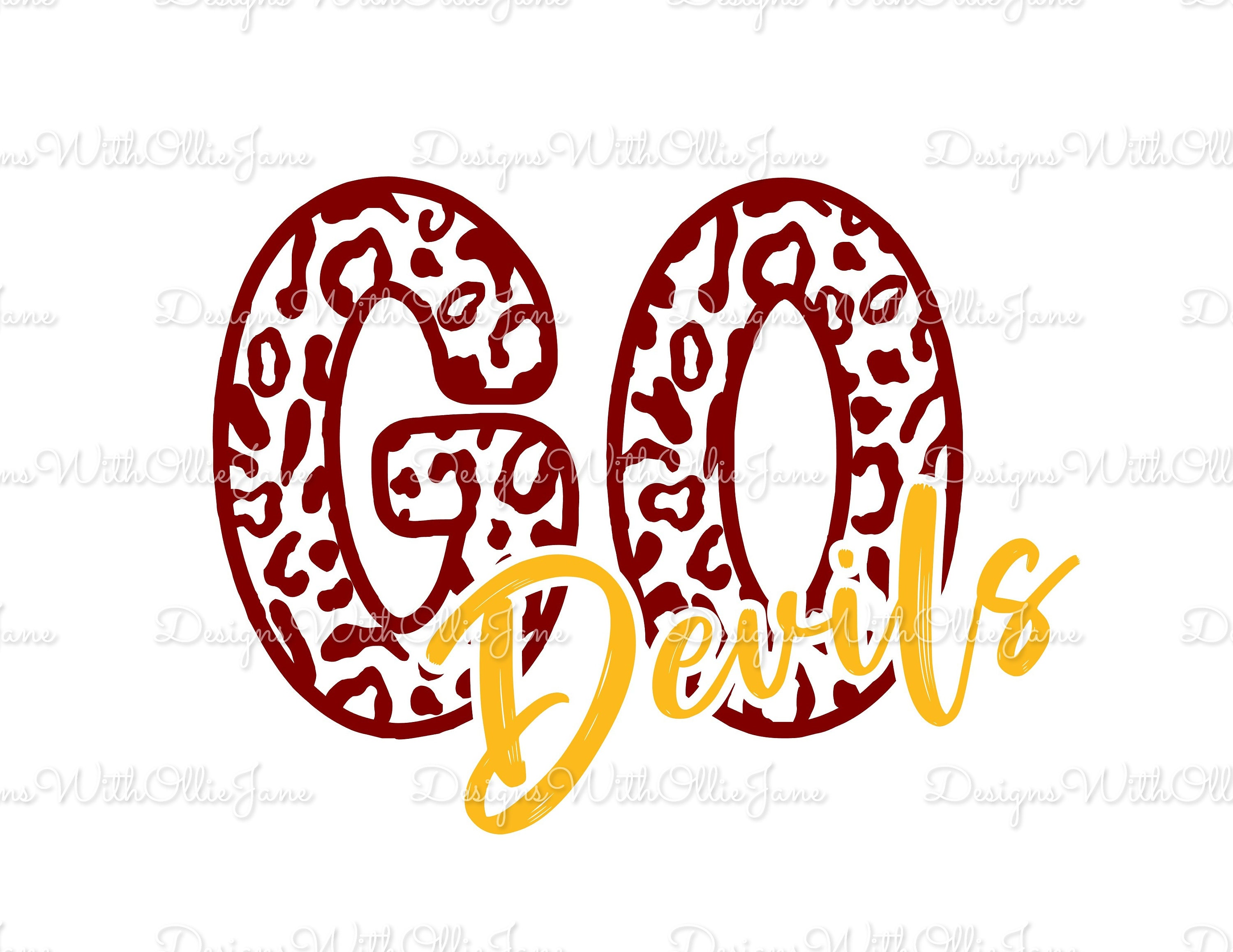 GO Devils, Mascot, Russell, Red Devils, Leopard, SVG, PNG, Sublimation ...