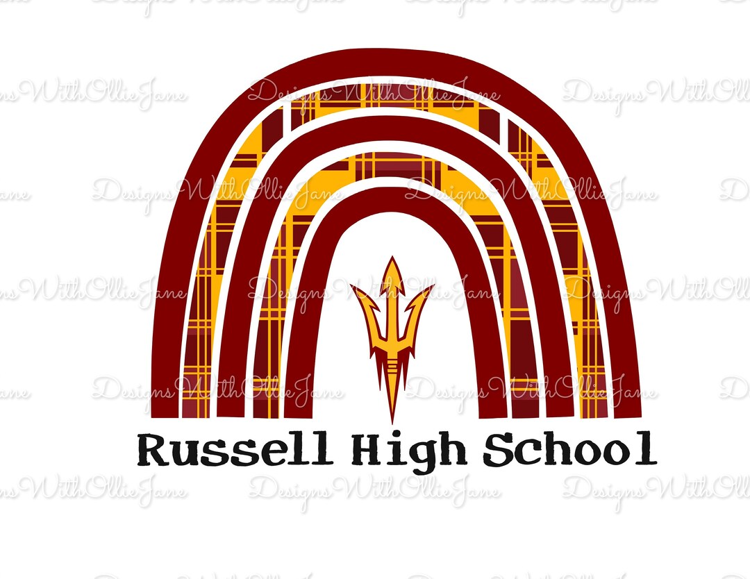 Russell High School, Rainbow, Red Devils, Sublimation, PNG, Digital ...