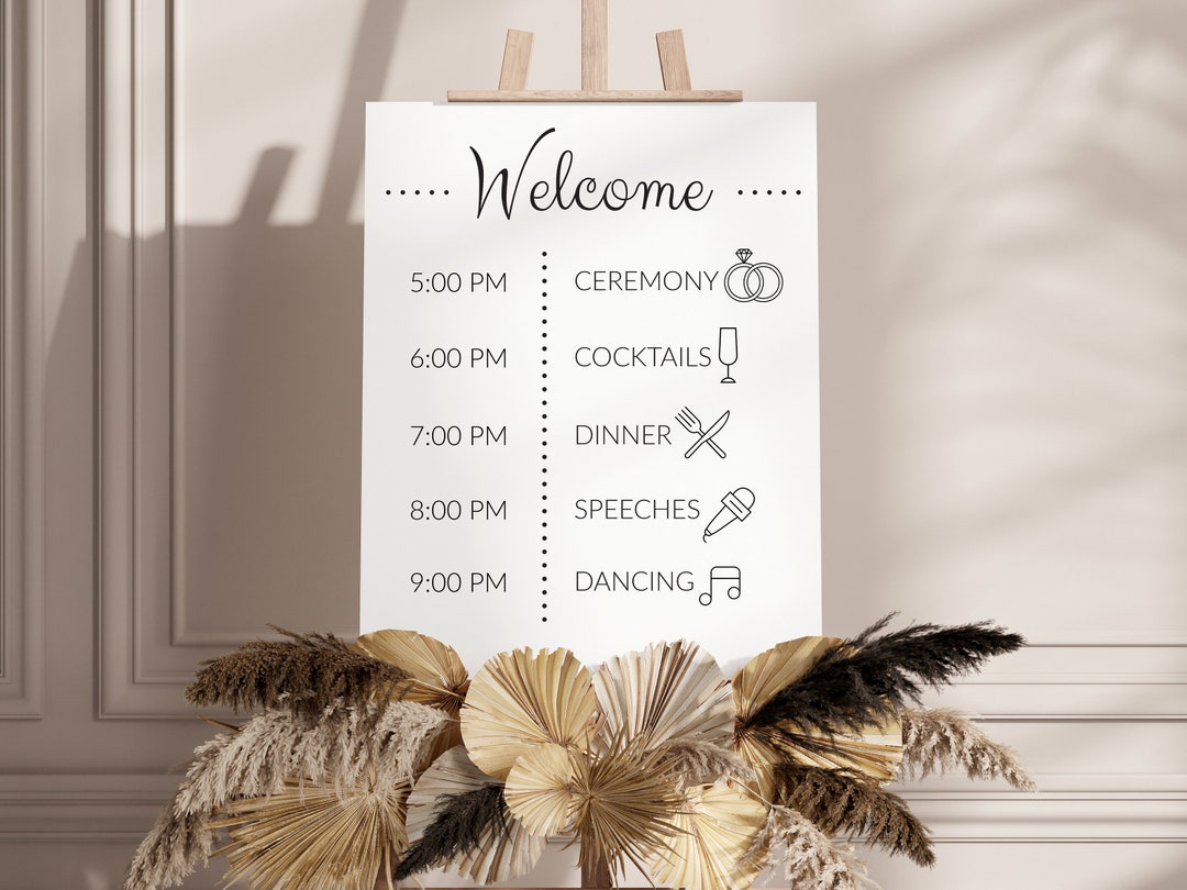 Editable Digital Wedding Schedule Sign Dots - Etsy